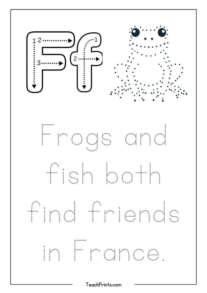 Letter F Tracing Worksheet - Free Printables - Teach Prints