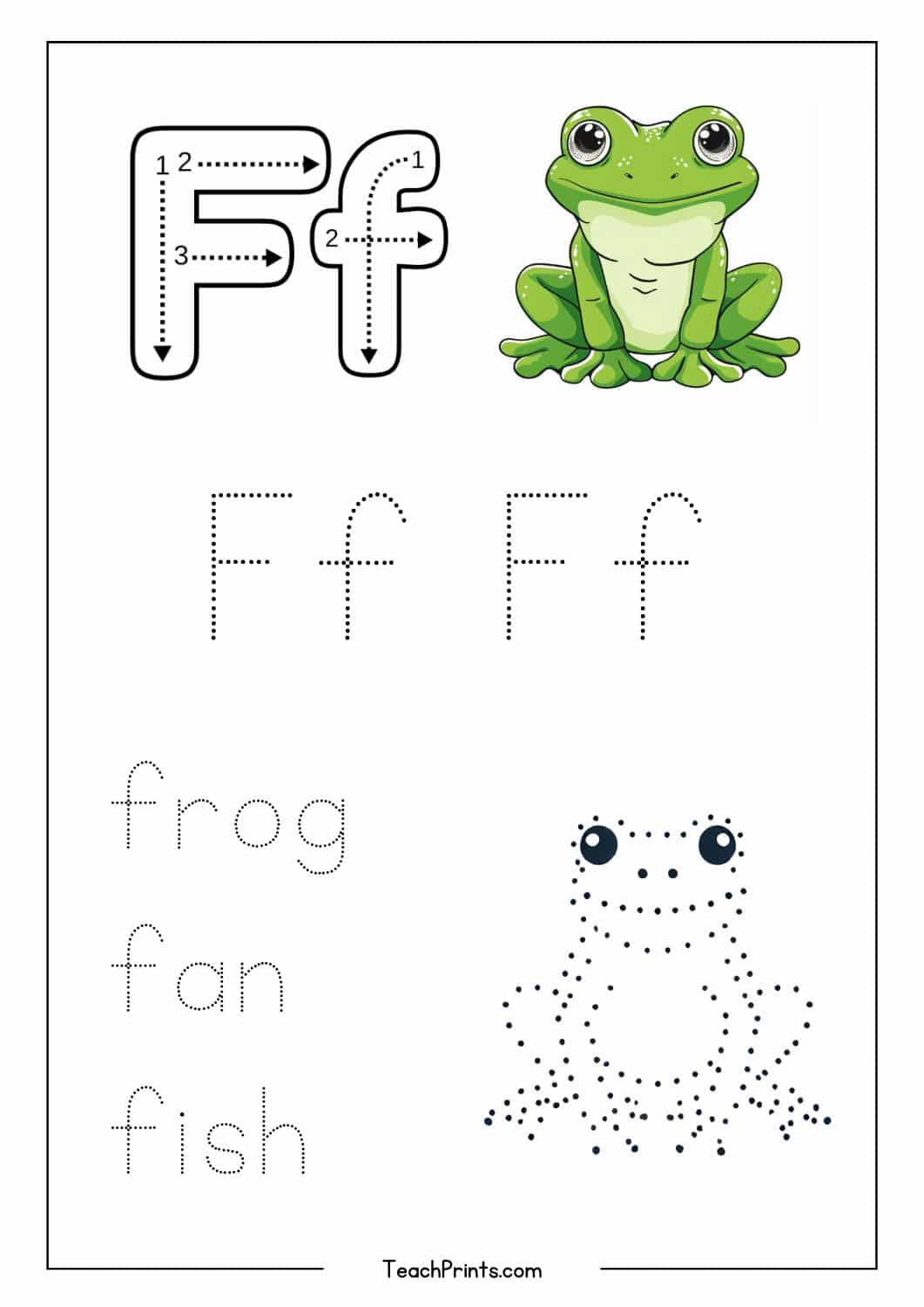 Letter F Tracing Worksheet - Free Printables - Teach Prints