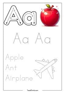 Letter A Tracing Worksheets - Free Printables - Teach Prints
