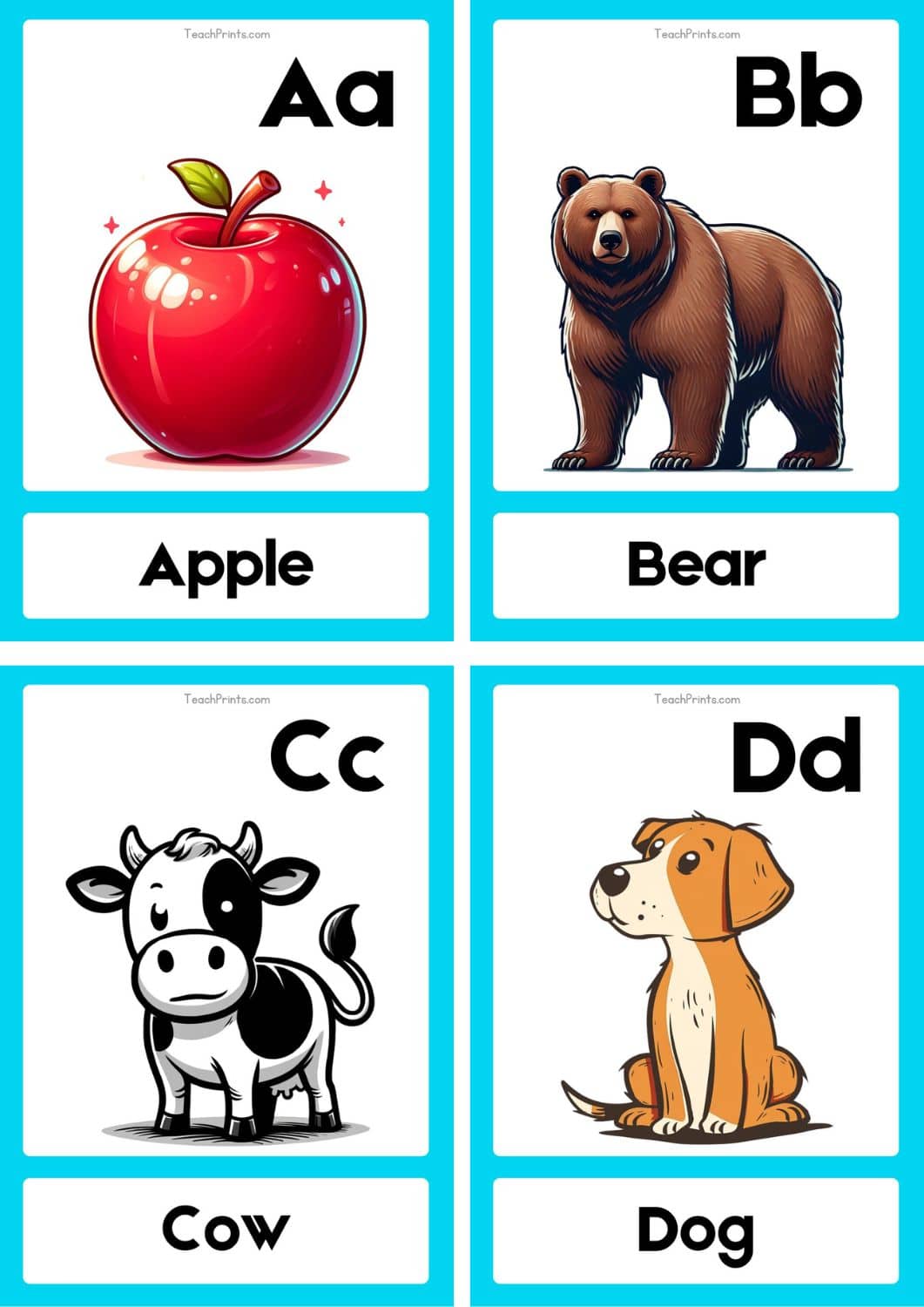 17 Free Alphabet Flashcards Sets (Printable) - Teach Prints