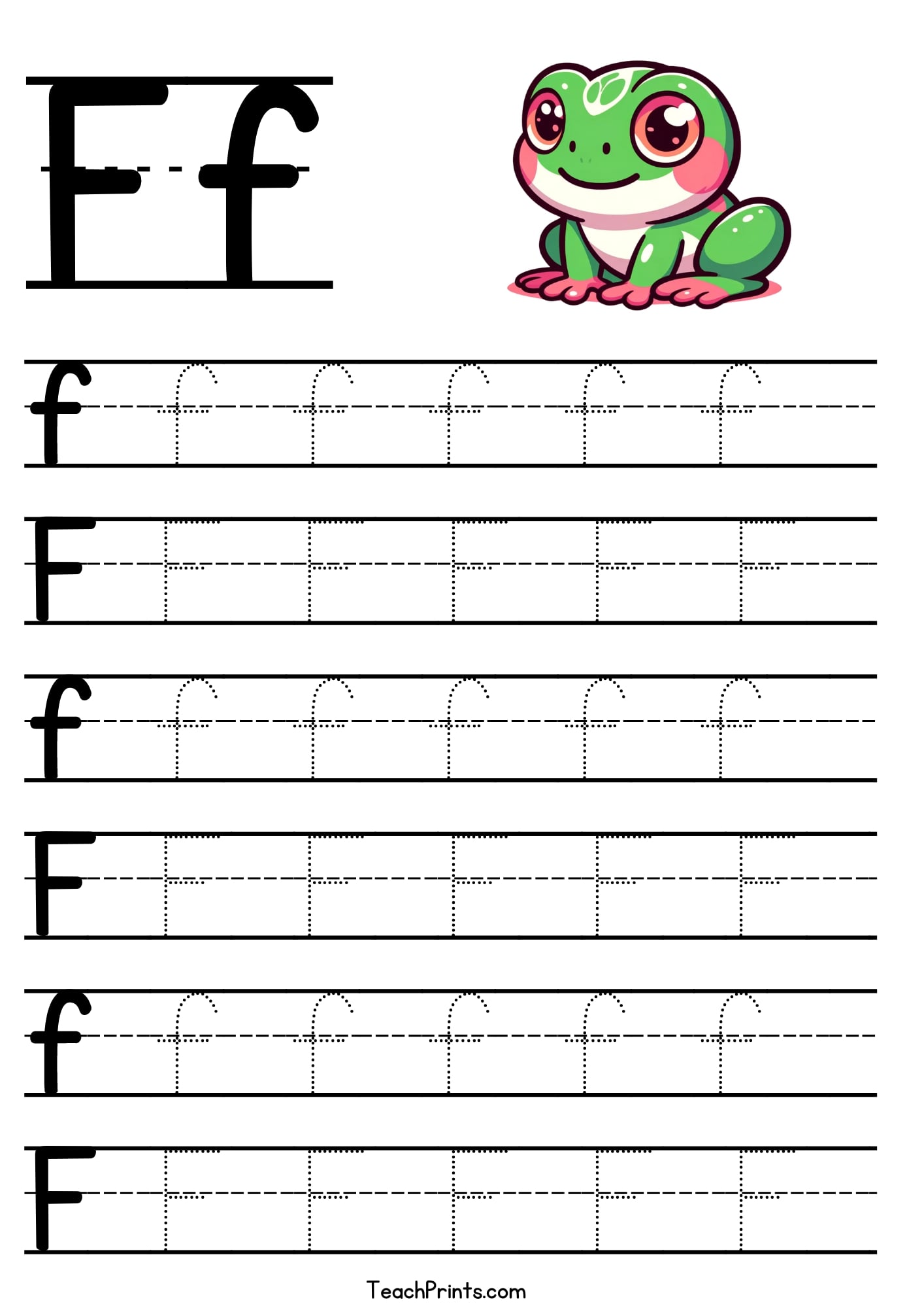 Letter F Tracing Worksheet - Free Printables - Teach Prints