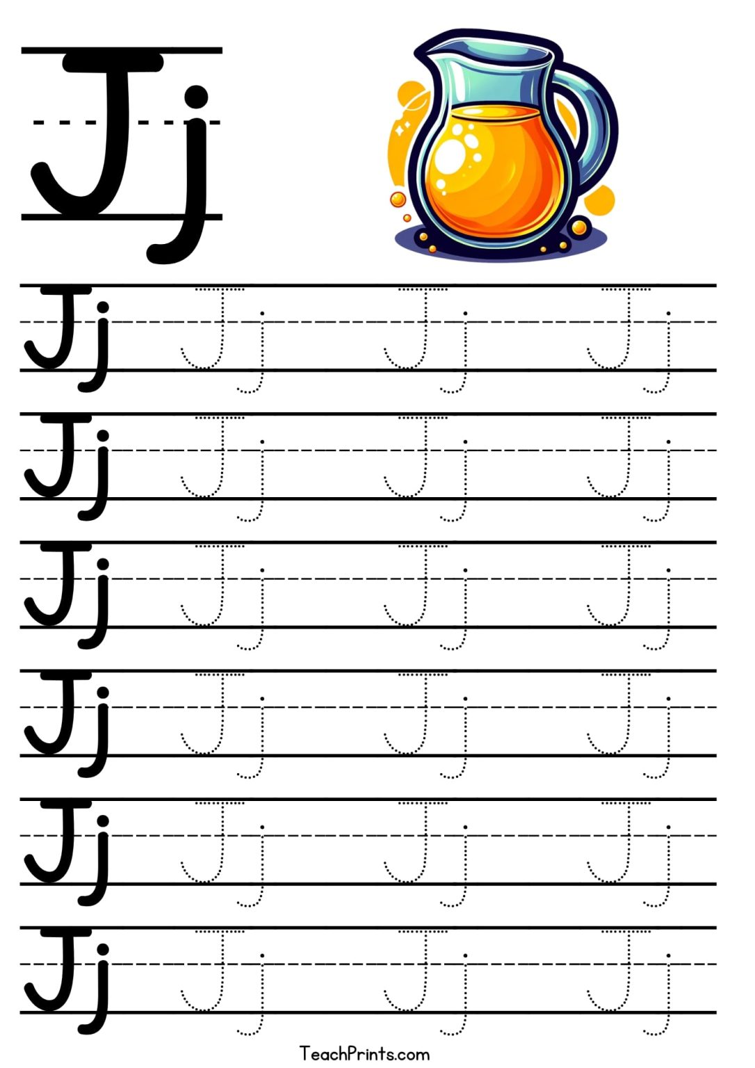 Letter Tracing Worksheets - Free A to Z Printables - Teach Prints