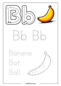 Letter B Tracing Worksheet - Free Printables - Teach Prints