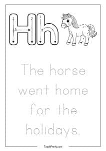 Letter H Tracing Worksheet - Free Printables - Teach Prints