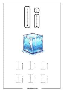 Letter I Tracing Worksheet - Free Printables - Teach Prints