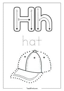 Letter H Tracing Worksheet - Free Printables - Teach Prints