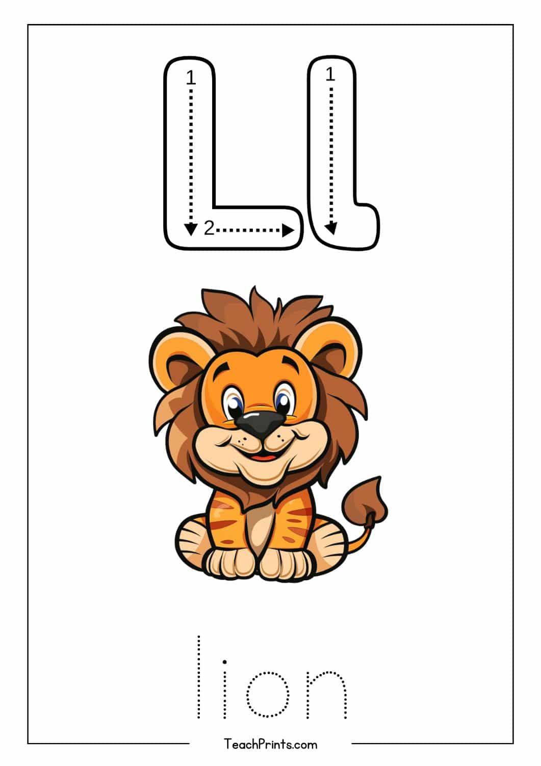 Letter L Tracing Worksheet - Free Printables - Teach Prints