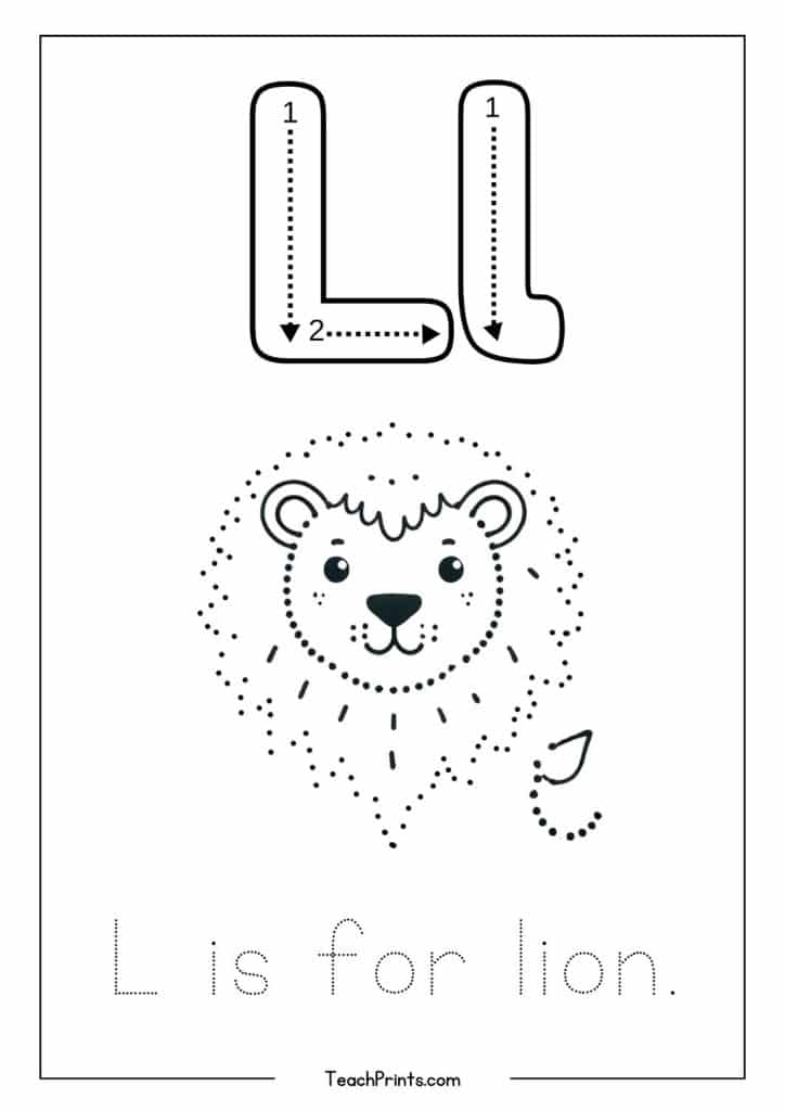 Letter L Tracing Worksheet - Free Printables - Teach Prints