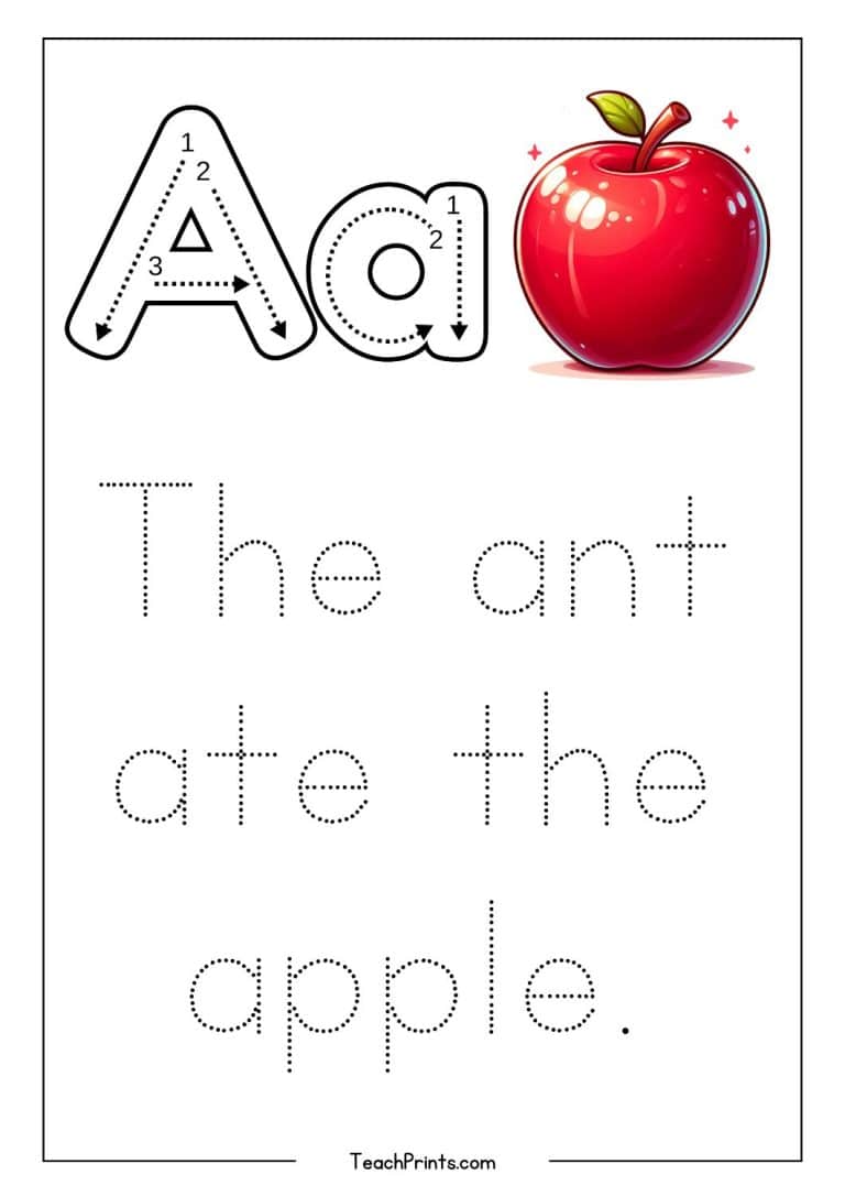 Letter A Tracing Worksheets - Free Printables - Teach Prints