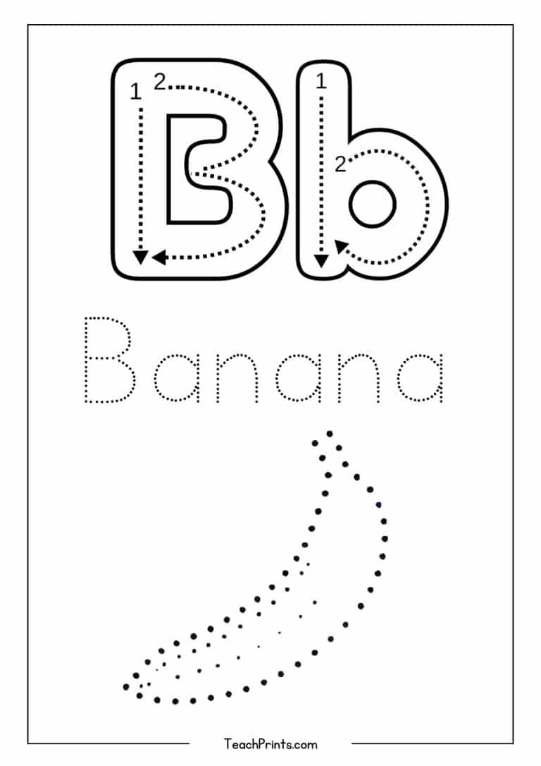 Letter B Tracing Worksheet - Free Printables - Teach Prints