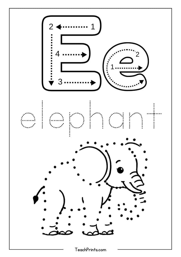 Letter E Tracing Worksheet - Free Printables - Teach Prints