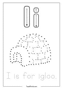 Letter I Tracing Worksheet - Free Printables - Teach Prints