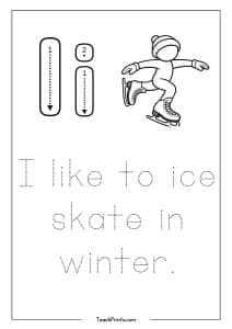 Letter I Tracing Worksheet - Free Printables - Teach Prints