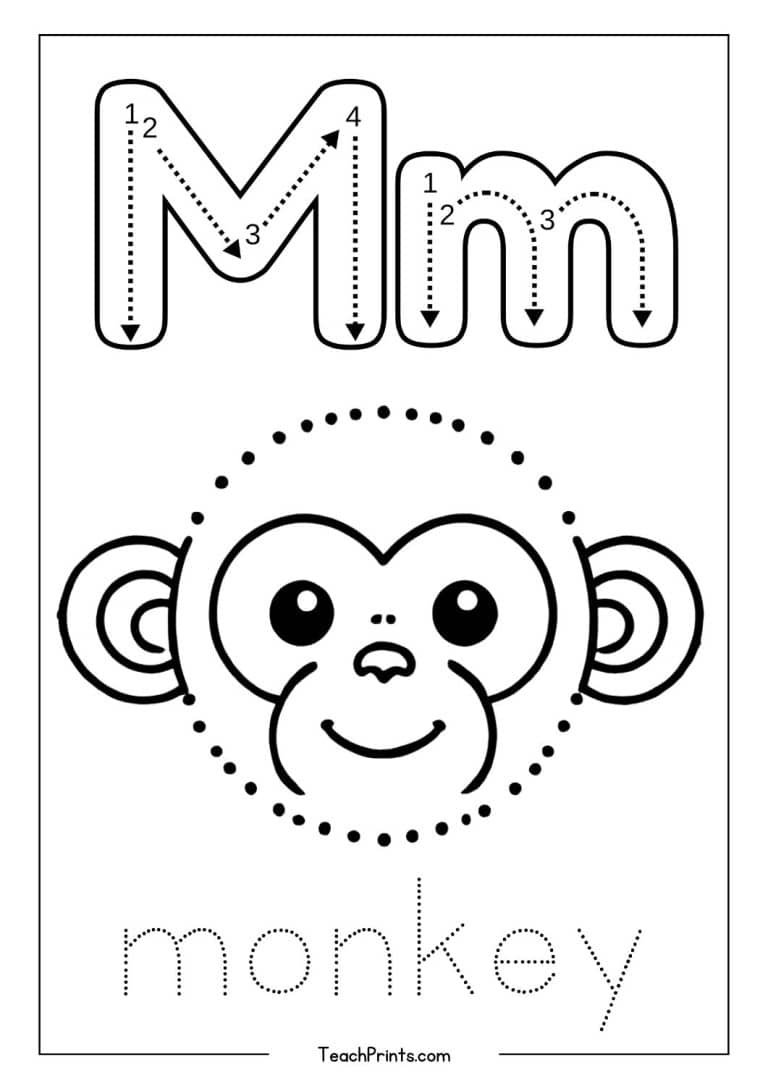 Letter M Tracing Worksheet - Free Printables - Teach Prints
