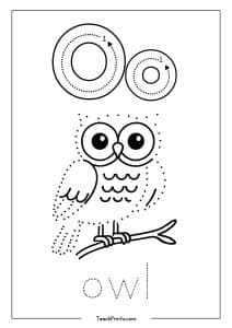 Letter O Tracing Worksheet - Free Printables - Teach Prints