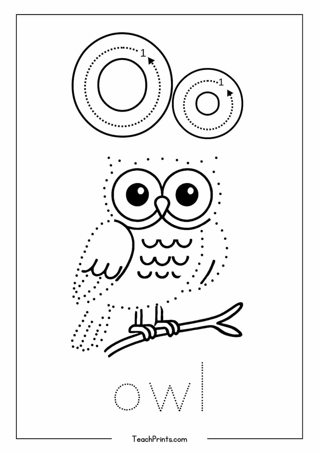 Letter O Tracing Worksheet - Free Printables - Teach Prints