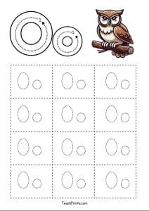 Letter O Tracing Worksheet - Free Printables - Teach Prints