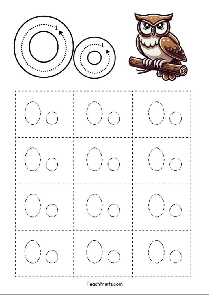 Letter O Tracing Worksheet - Free Printables - Teach Prints