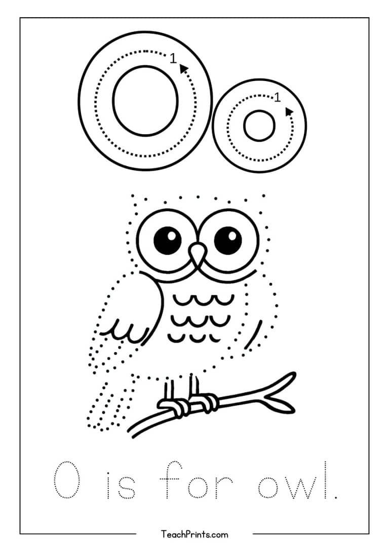 Letter O Tracing Worksheet - Free Printables - Teach Prints