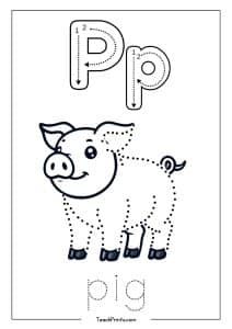 Letter P Tracing Worksheet - Free Printables - Teach Prints