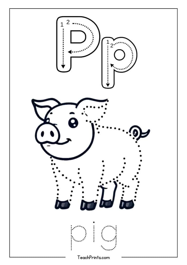 Letter P Tracing Worksheet - Free Printables - Teach Prints
