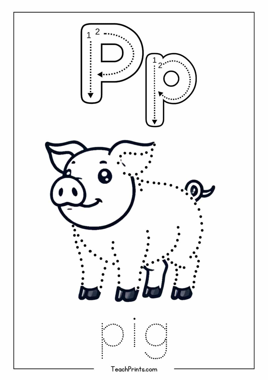 Letter P Tracing Worksheet - Free Printables - Teach Prints