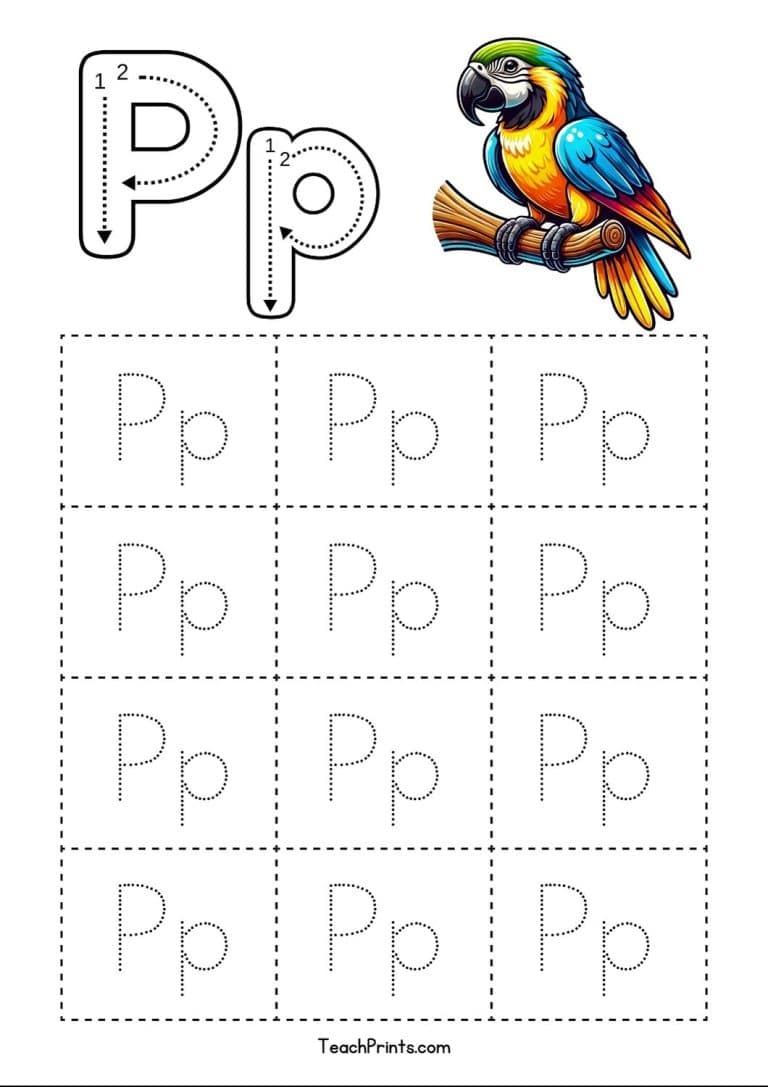 Letter P Tracing Worksheet - Free Printables - Teach Prints