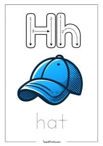 Letter H Tracing Worksheet - Free Printables - Teach Prints