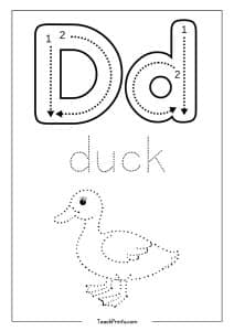 Letter D Tracing Worksheet - Free Printables - Teach Prints