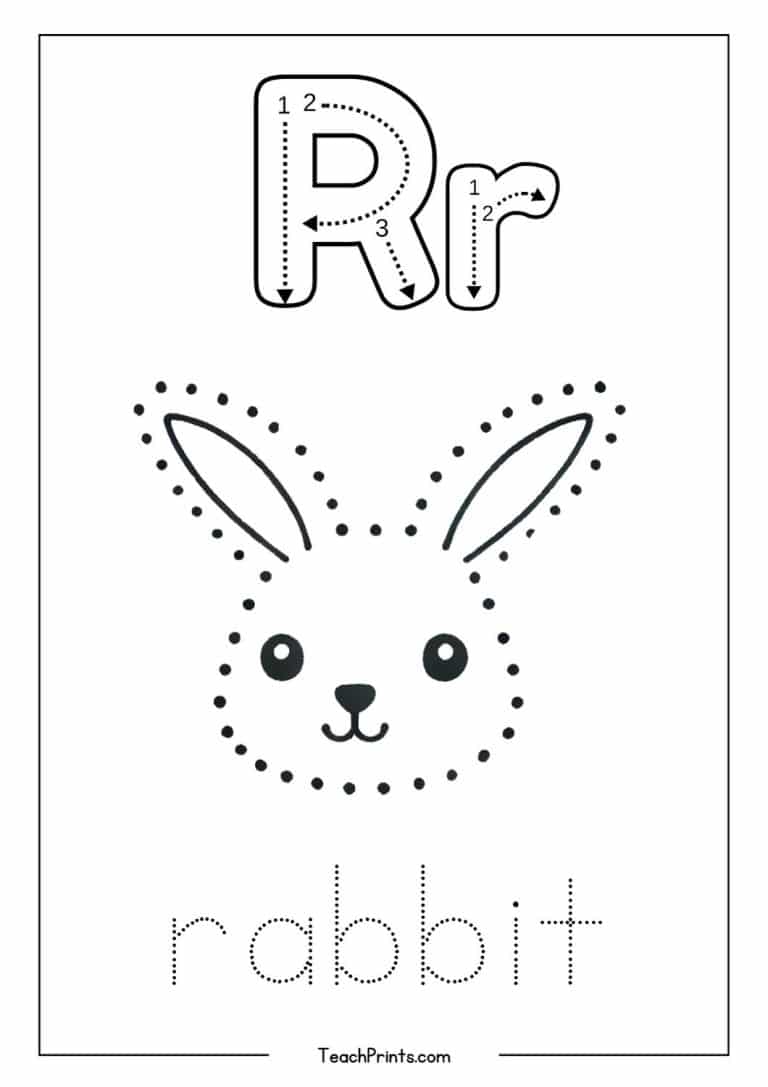 Letter R Tracing Worksheet - Free Printables - Teach Prints