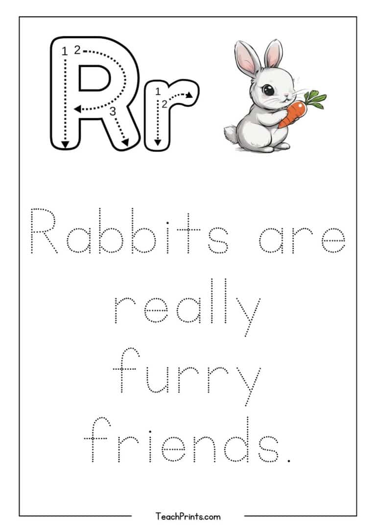 Letter R Tracing Worksheet - Free Printables - Teach Prints