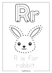 Letter R Tracing Worksheet - Free Printables - Teach Prints