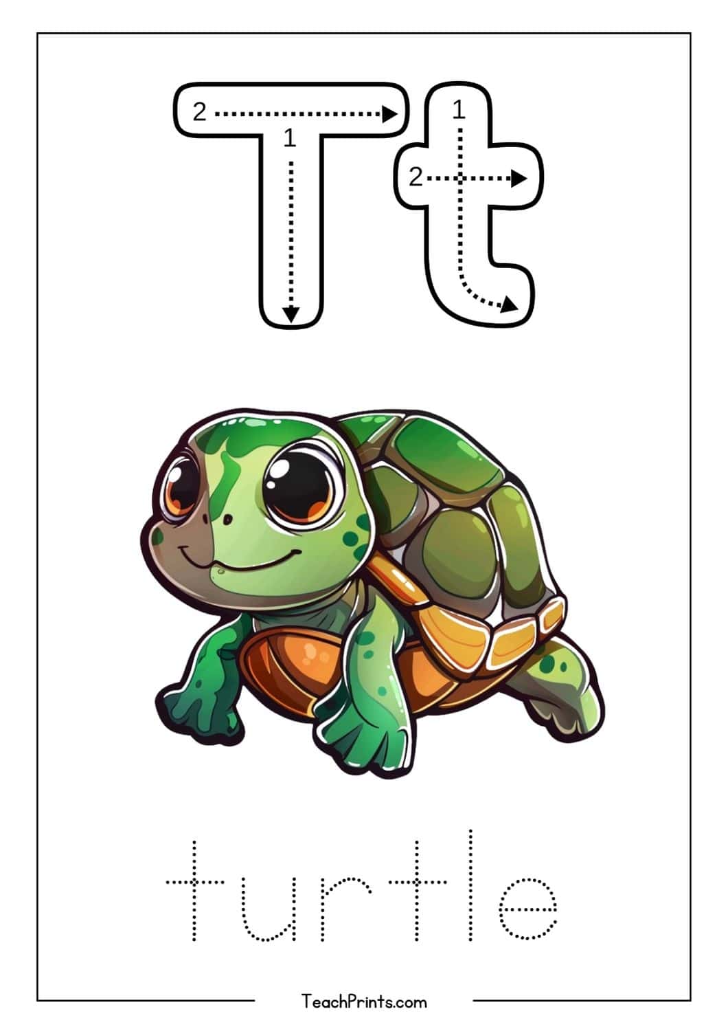 Letter T Tracing Worksheet - Free Printables - Teach Prints