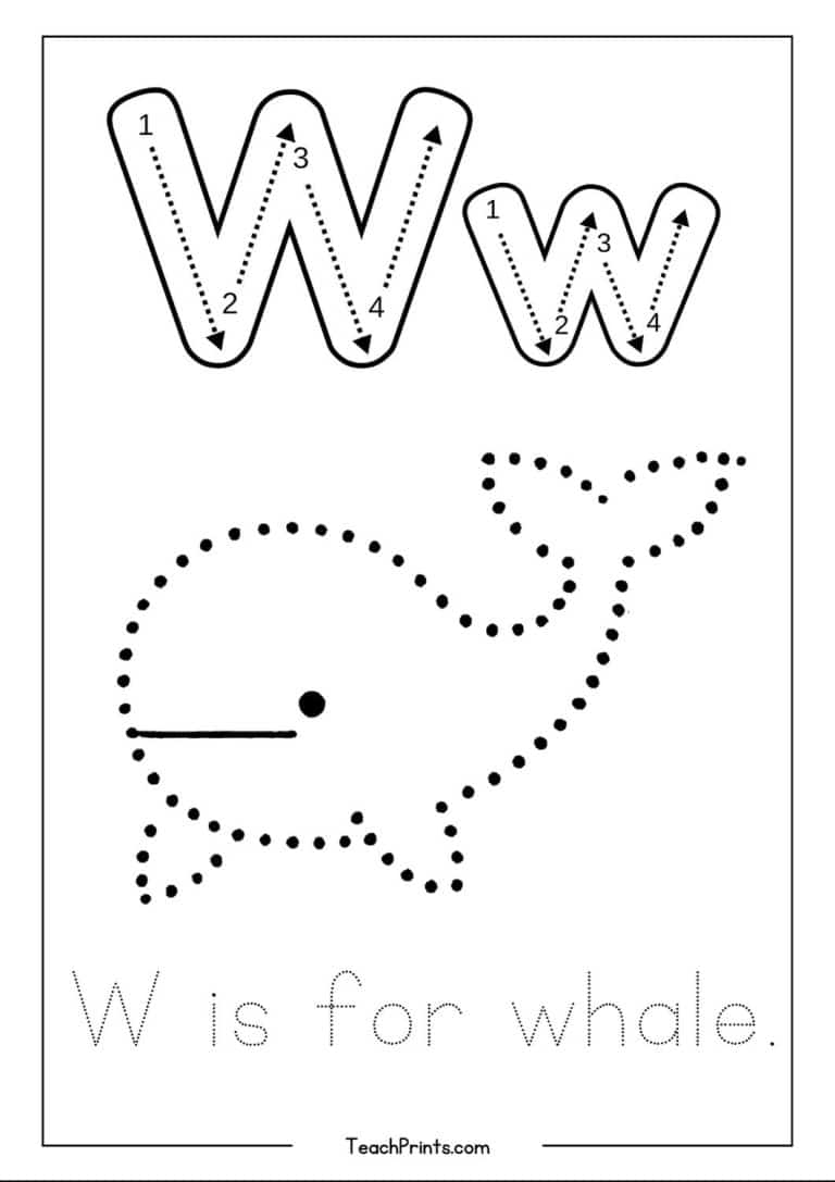 Letter W Tracing Worksheet - Free Printables - Teach Prints