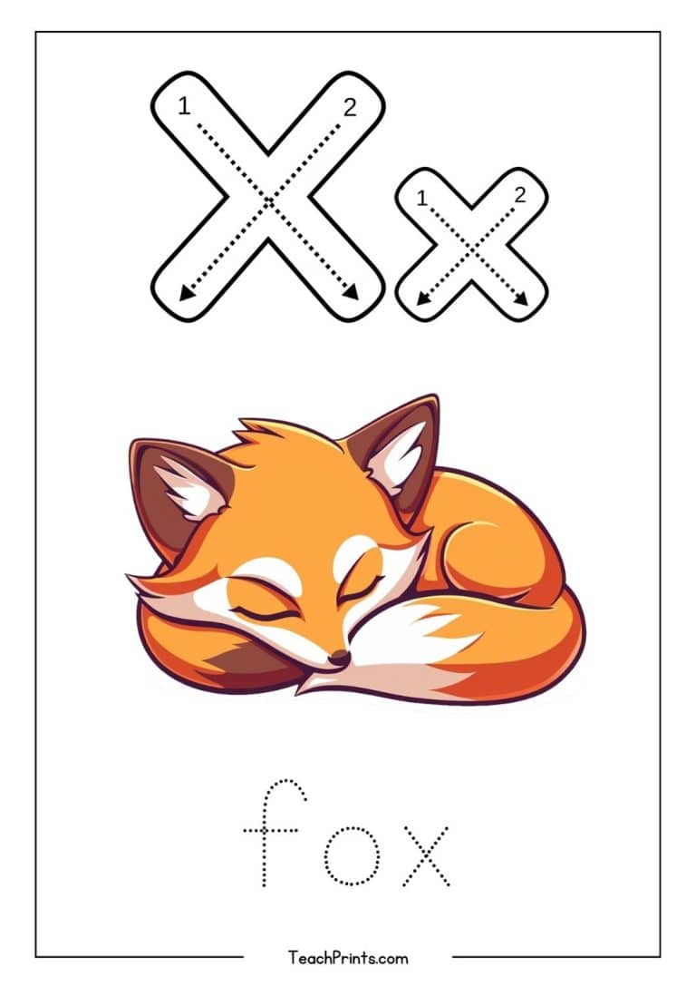 Letter X Tracing Worksheet - Free Printables - Teach Prints