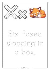 Letter X Tracing Worksheet - Free Printables - Teach Prints