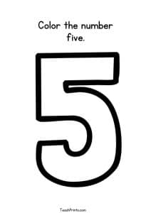 Number 5 Tracing Worksheets - Free Printables - Teach Prints