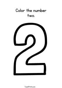 Number 2 Tracing Worksheets - Free Printables - Teach Prints