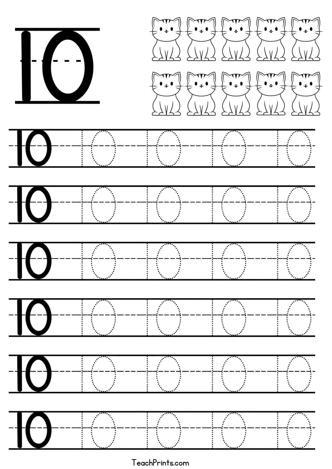 Number Tracing Worksheets - Free Printables - 🍎 Teach Prints