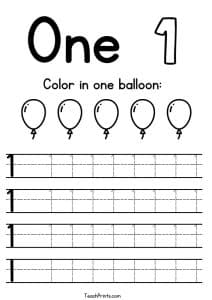 Number Tracing Worksheets - Free Printables - Teach Prints