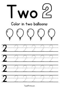 Tracing Numbers 1-10 Worksheets (Free Printable Pdfs) - Teach Prints