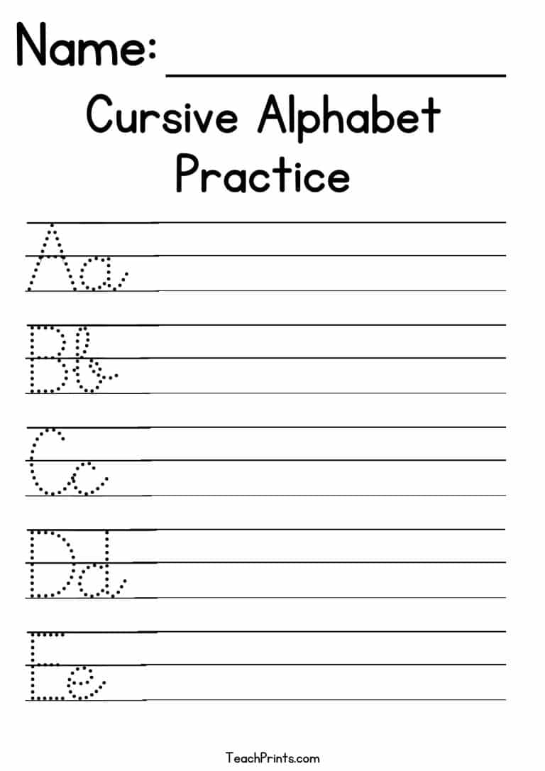 Cursive Alphabet Tracing Worksheets - Free Printables - Teach Prints