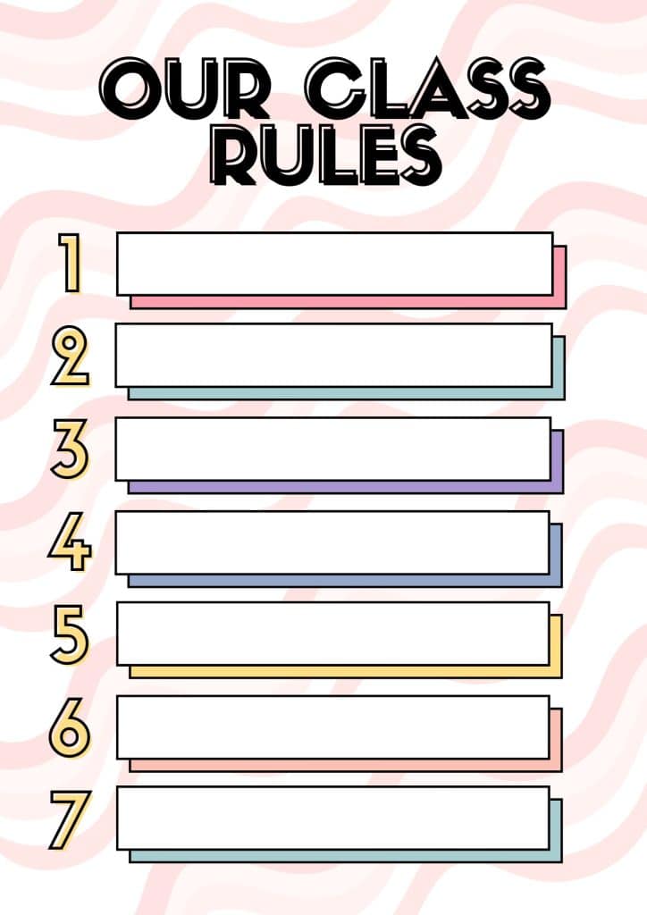 10 Free Classroom Rules Charts (Printable & Customizable) - Teach Prints