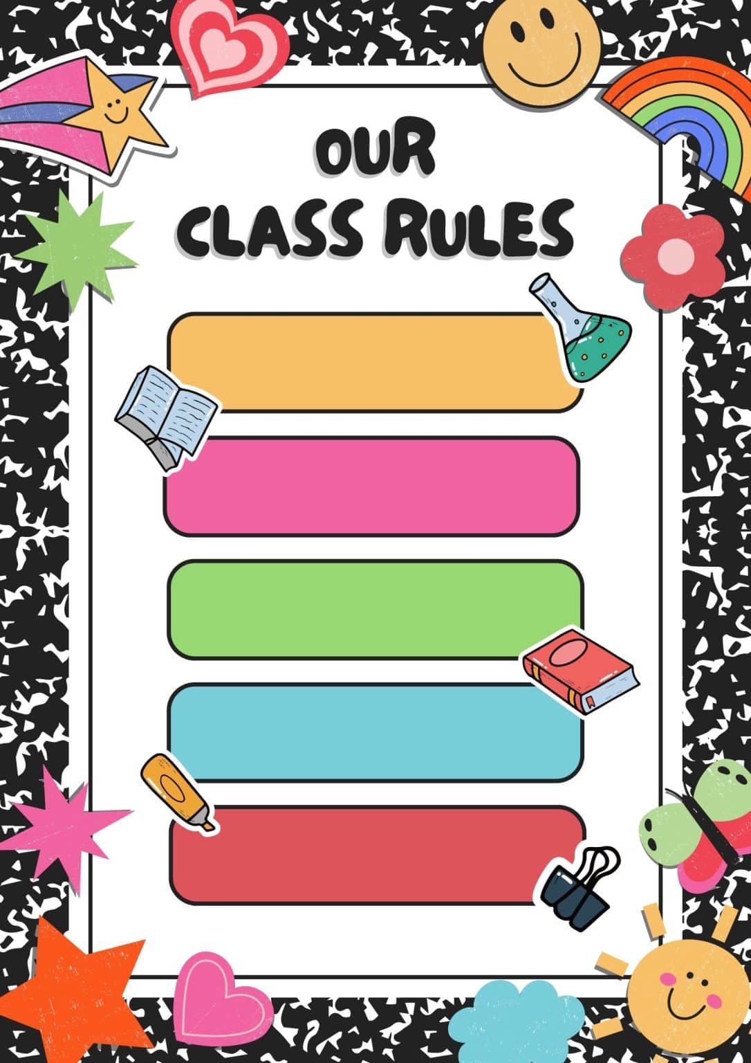 10 Free Classroom Rules Charts (Printable & Customizable) - Teach Prints