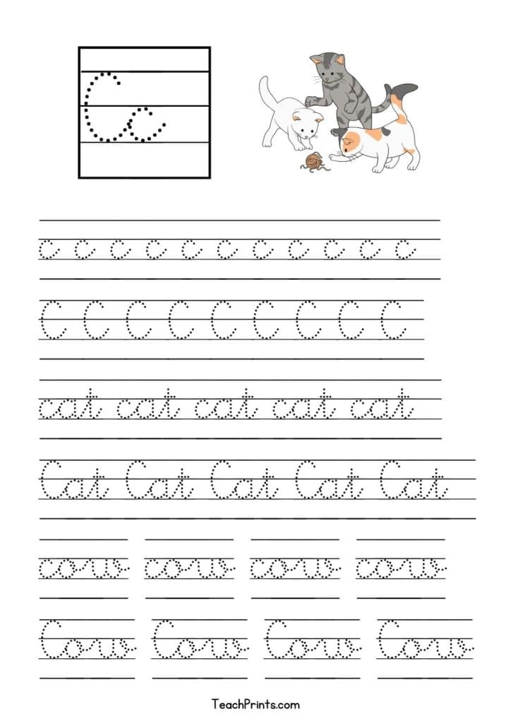 10 Cursive E Tracing Worksheets - Free Printables - Teach Prints