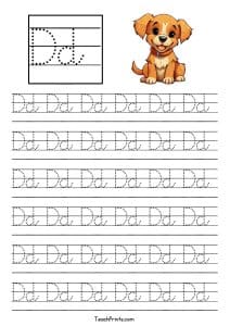 9 Cursive D Tracing Worksheets - Free Printables - 🍎 Teach Prints