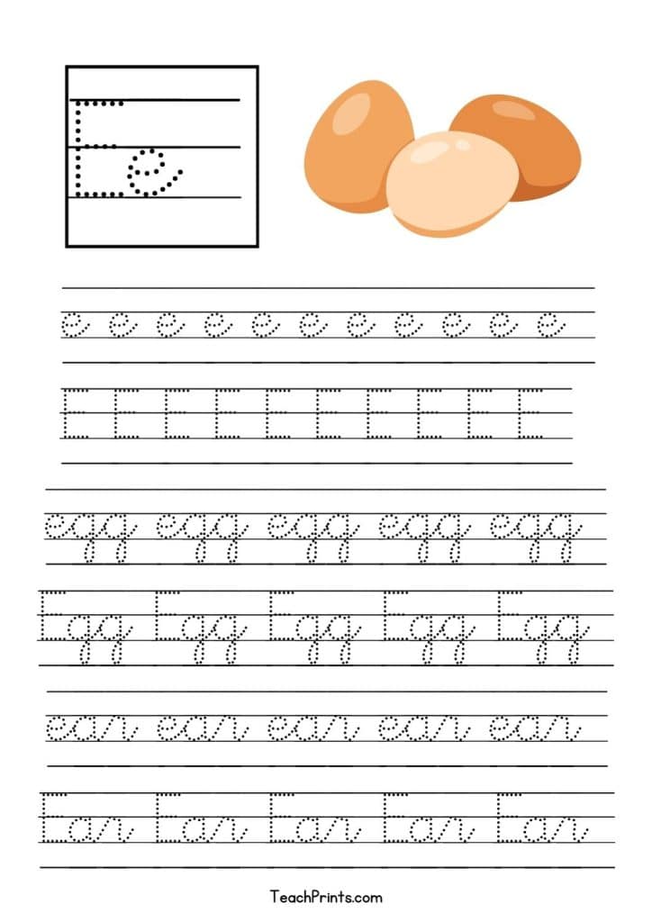10 Cursive A Tracing Worksheets - Free Printables - Teach Prints