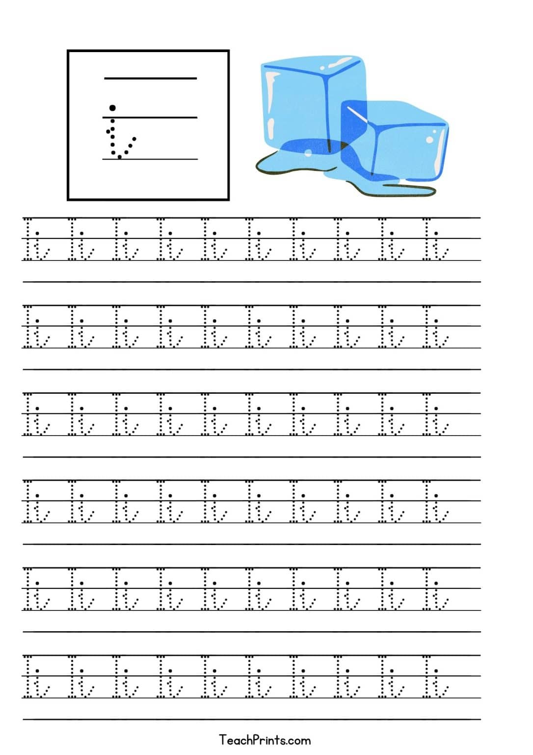 9 Cursive I Tracing Worksheets - Free Printables - Teach Prints