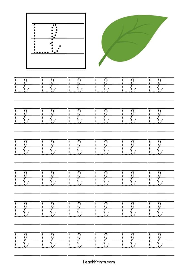 9 Cursive L Tracing Worksheets - Free Printables - Teach Prints