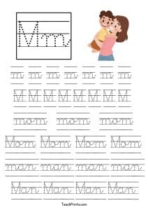 10 Cursive N Tracing Worksheets - Free Printables - Teach Prints